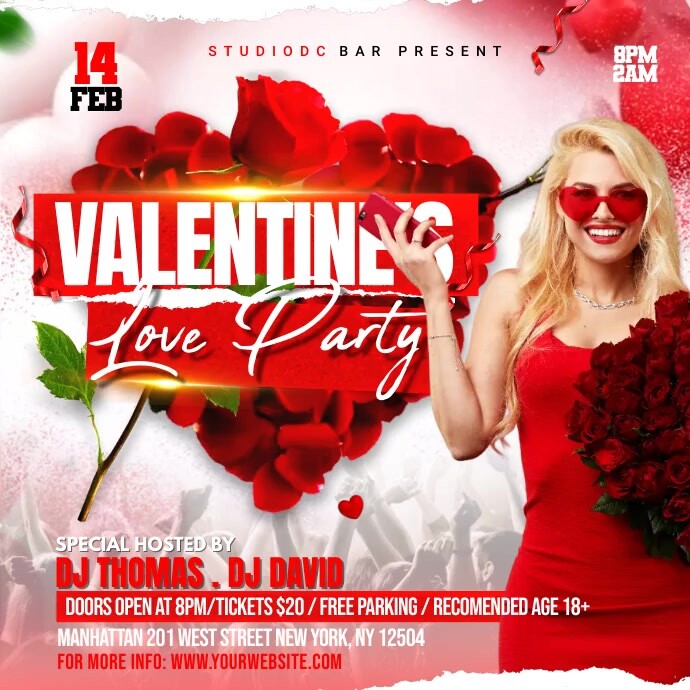 Valentine's Love party modern design ad Template | PosterMyWall
