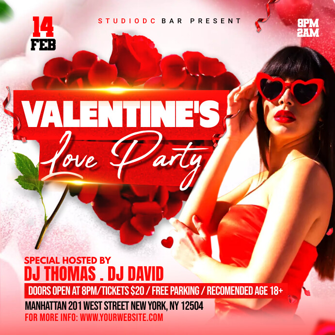 Valentine's Love party modern design ad Template | PosterMyWall