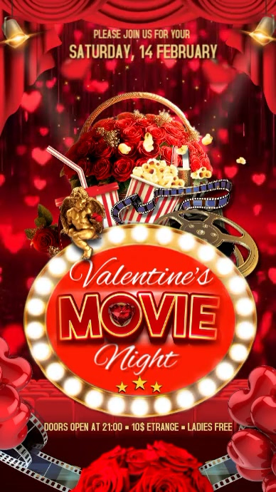 Valentine's Movie Night Template | PosterMyWall