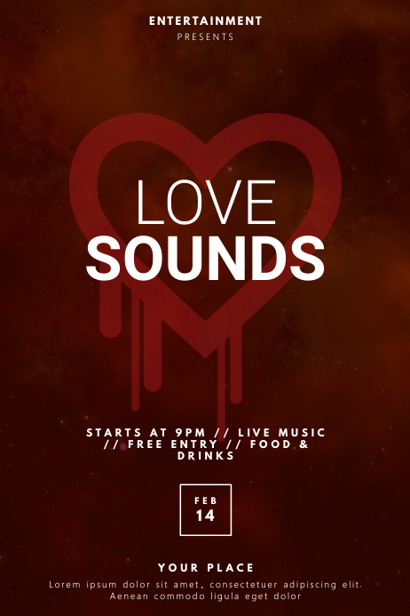 Copy of Valentine's music event flyer template | PosterMyWall