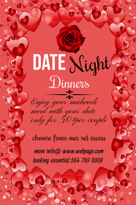 Copy of Valentine's night date dinner template | PosterMyWall