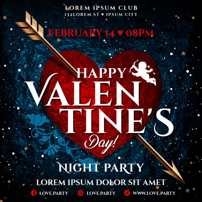 VALENTINE'S NIGHT PARTY BANNER | PosterMyWall
