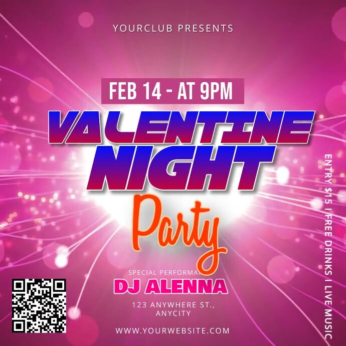 Valentine's Night Party Template | PosterMyWall