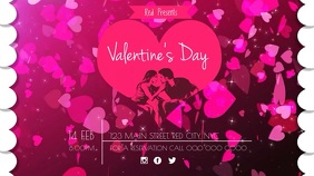 Customize Valentine's Day Party Digital Display (16:9) Video Templates ...