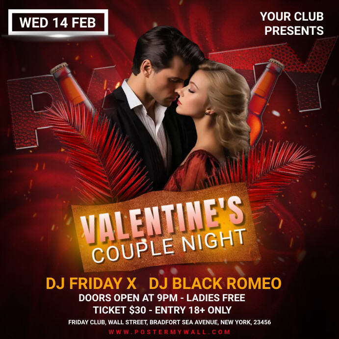 Valentine's Night Post Template | PosterMyWall