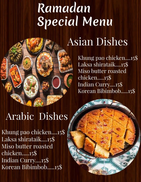 Plantilla de Ramadan menu | PosterMyWall