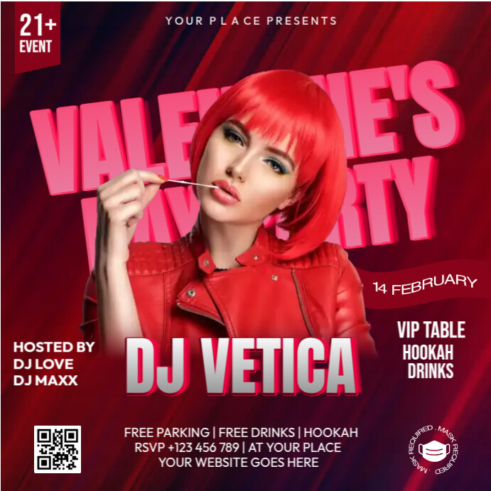 Valentine's Party DJ Template | PosterMyWall