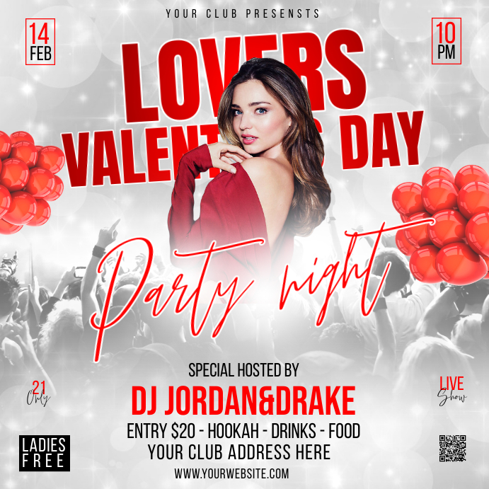 Valentine's party flyer Template | PosterMyWall