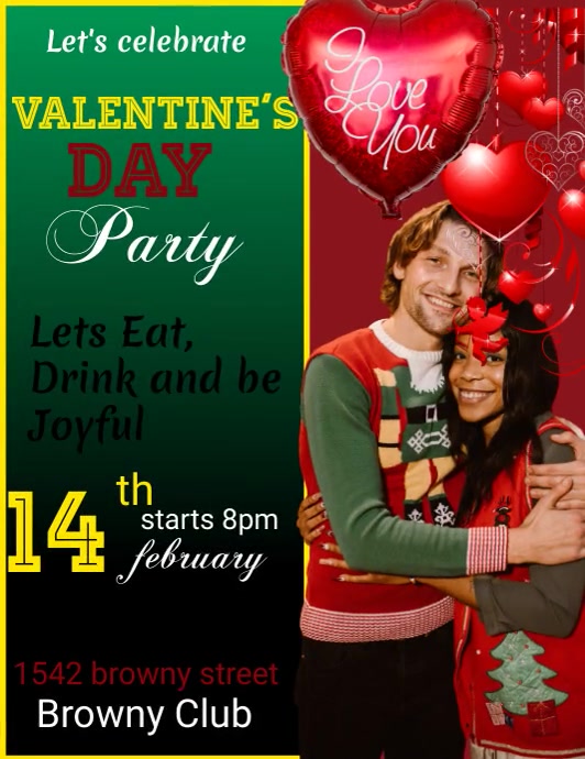 Folleto De Fiesta De San Valentin Folleto De Fiesta De Celebración De
