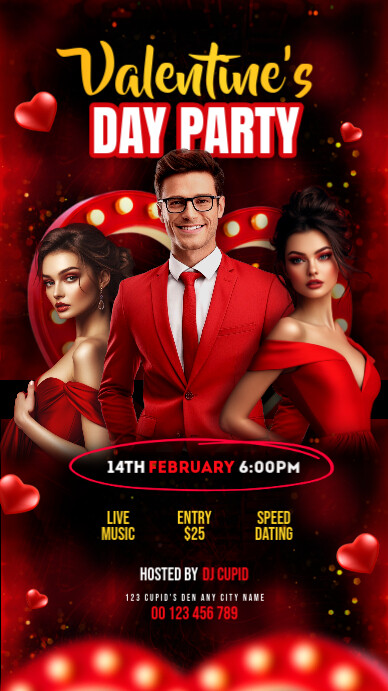 valentine's party instagram story Template | PosterMyWall