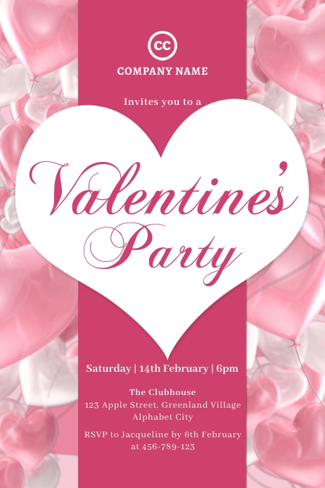 Valentine's Party Invitation Template | PosterMyWall