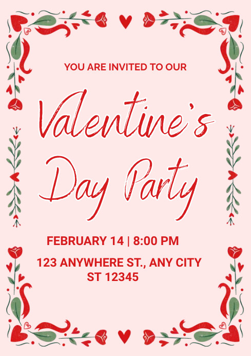 Valentine's Party Invitation Template | PosterMyWall