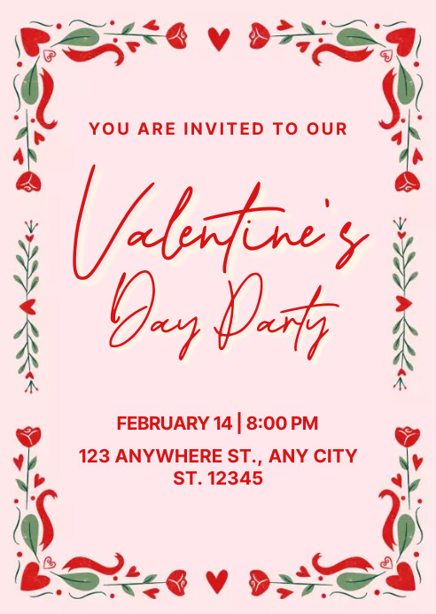 Valentine's Party Invitation Template | PosterMyWall