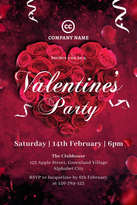 Valentine's Party Invitation Template | PosterMyWall