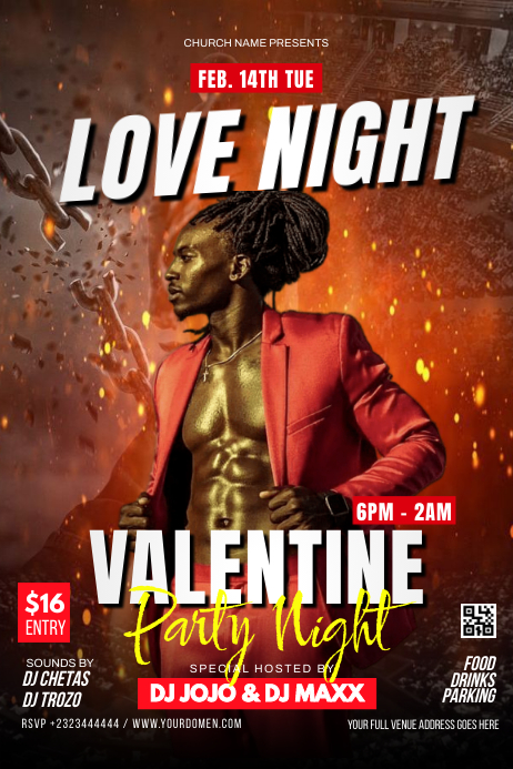 VALENTINE'S PARTY NIGHT Template | PosterMyWall