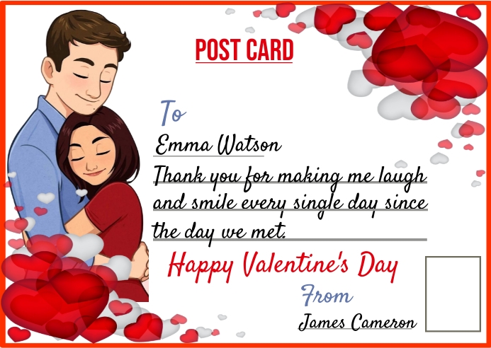 Valentine's Post Card Template | PosterMyWall