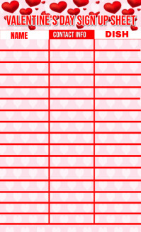 Valentine's Day sign up potluck sheet Template | PosterMyWall