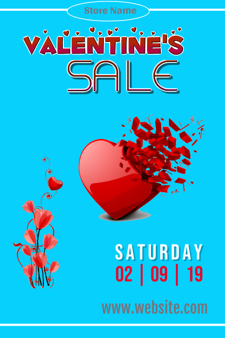 Valentine's Sale Poster Template | PosterMyWall