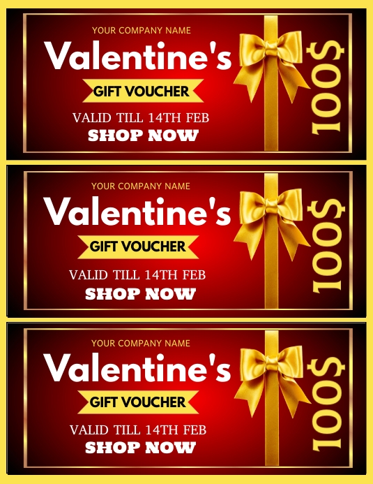 Valentine's sale voucher template | PosterMyWall