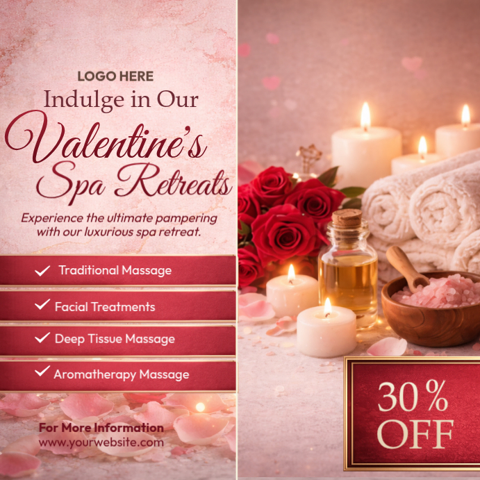 Valentine's Spa Retreat Ads Template | PosterMyWall