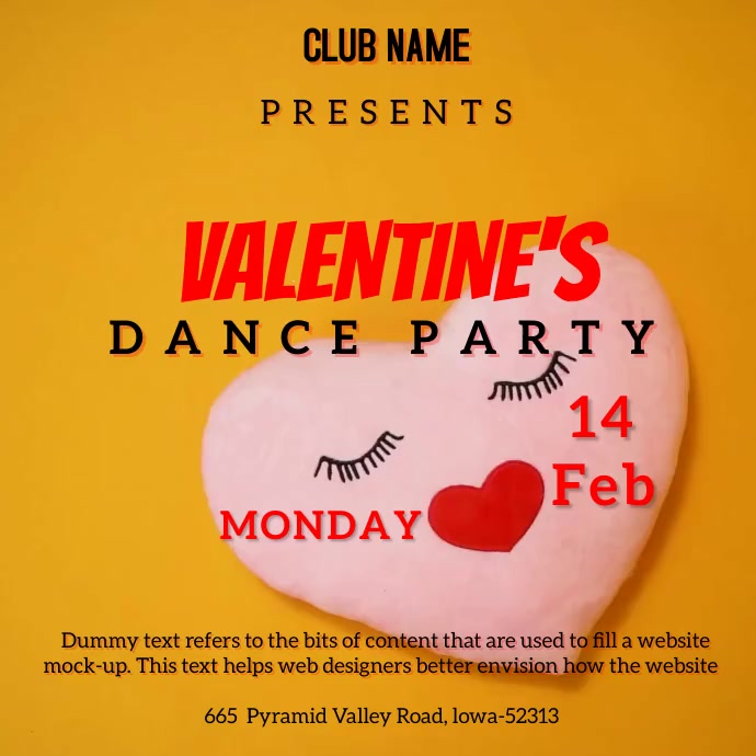 Valentine's square Template | PosterMyWall