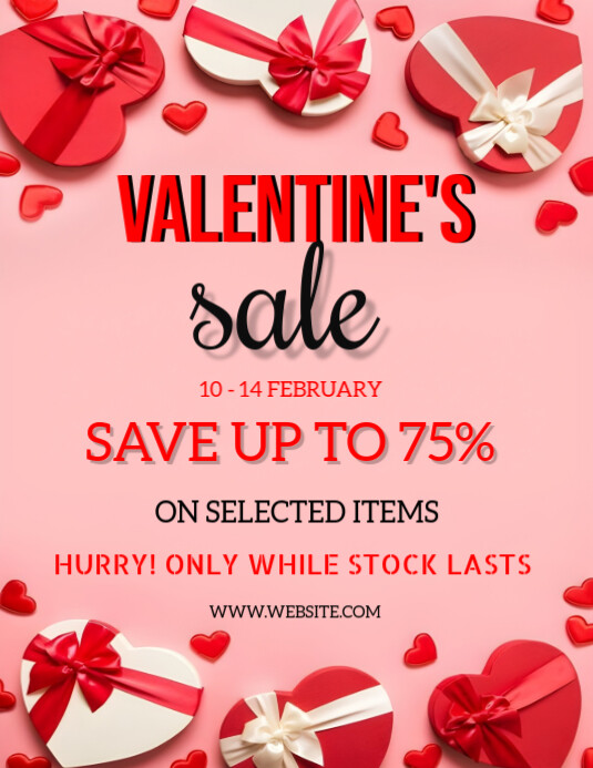 Valentine's store Sale Flyer post Template | PosterMyWall