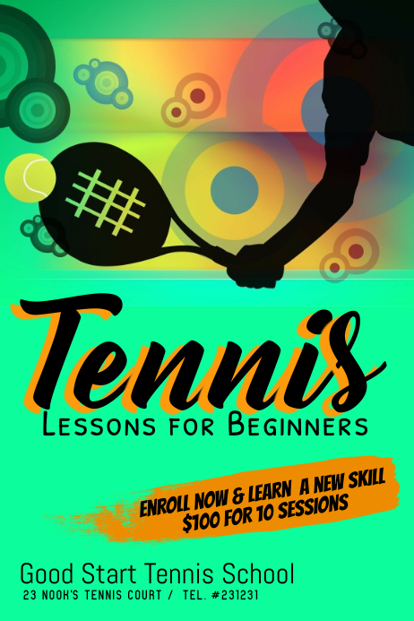 Tennis lessons template | PosterMyWall