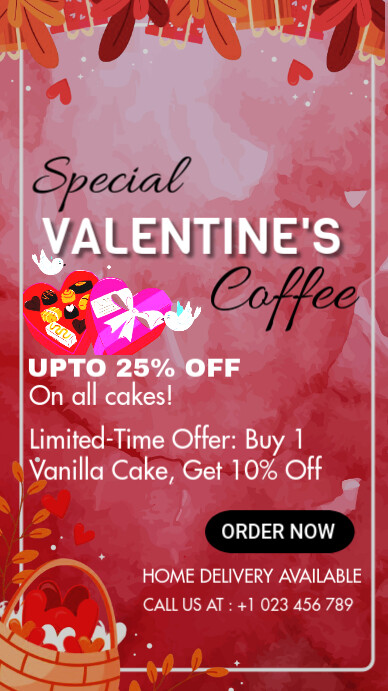 Valentine Coffee, Valentine Menu Instagram Story Template | PosterMyWall