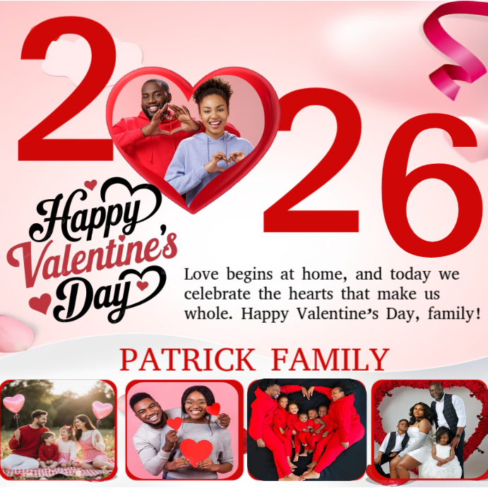 Plantilla de Valentine Day family photo collage flyer | PosterMyWall
