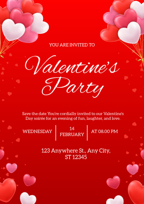 Valentine Day Invitation Template | PosterMyWall