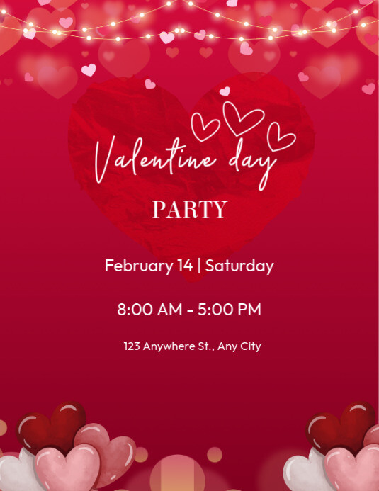 valentine day party Template | PosterMyWall