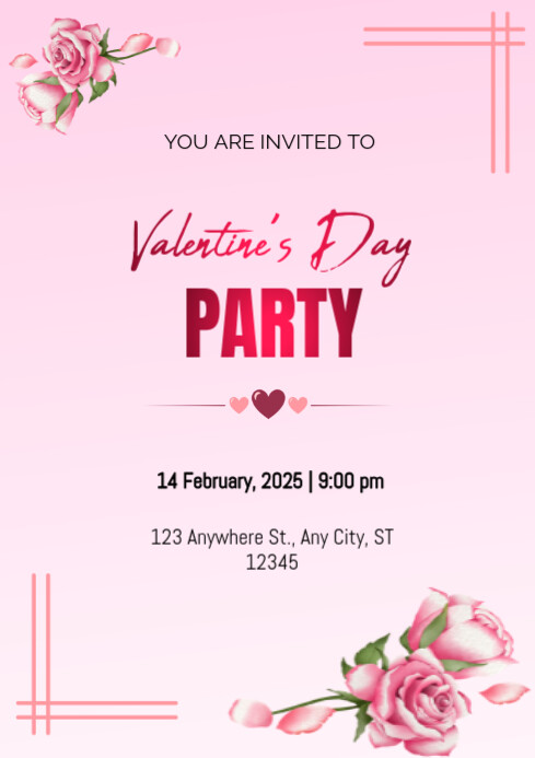 Valentine day party Template | PosterMyWall