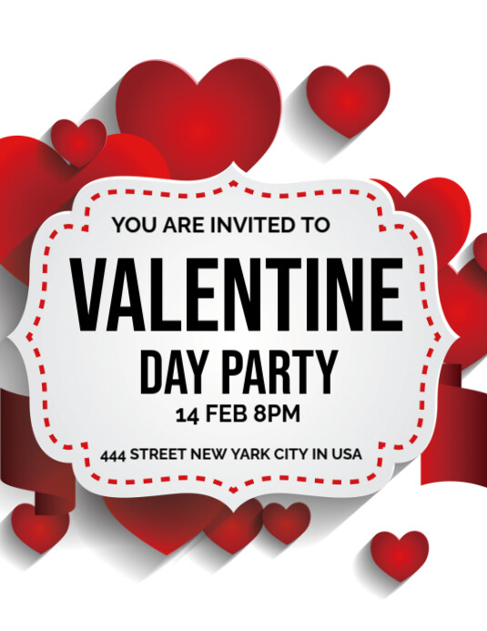 valentine day party flyer Template | PosterMyWall