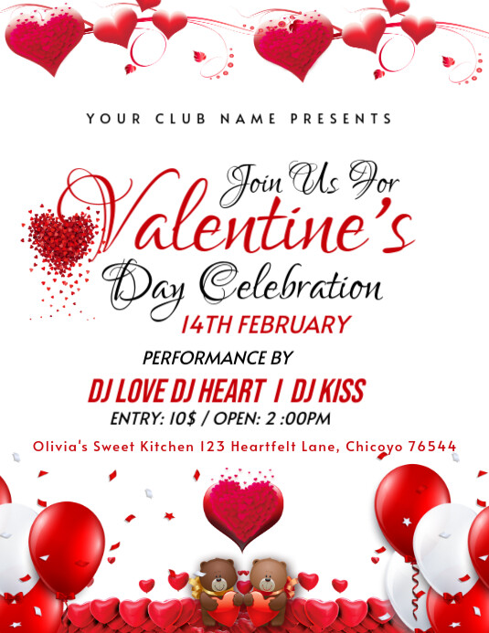 valentine day party flyer Template | PosterMyWall