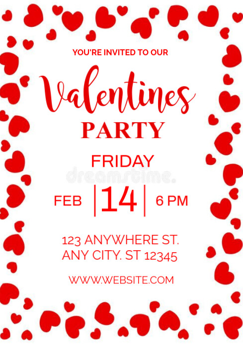 Valentine Day Party Post A4 Template | PosterMyWall