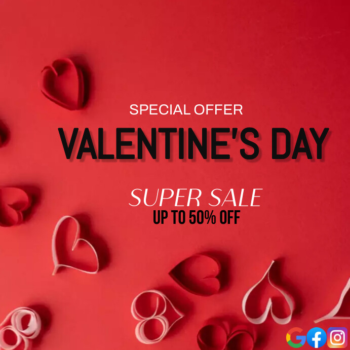 VALENTINE DAY RETAIL SALE TEMPLATE | PosterMyWall
