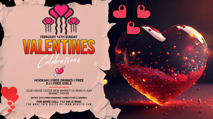 Valentine Day YouTube Thumbnail Template | PosterMyWall