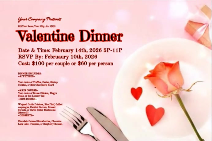 Valentine Dinner Template | PosterMyWall