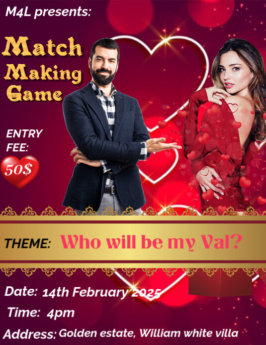 Valentine flyer template | PosterMyWall