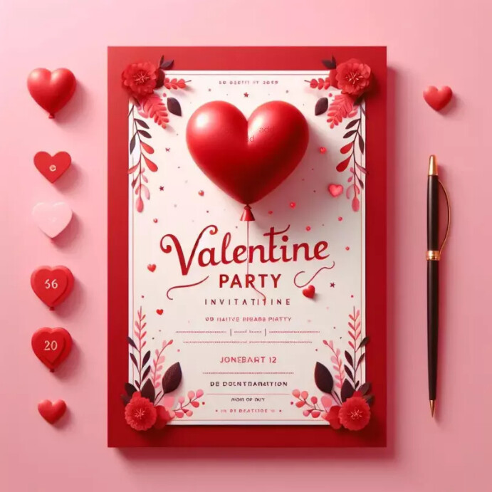 Valentine invitation card Template | PosterMyWall