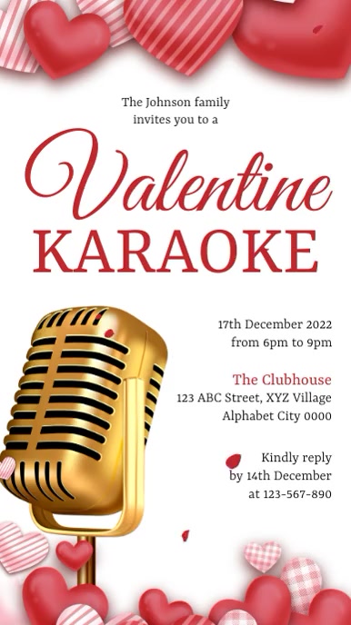 Valentine Karaoke Invitation Template | PosterMyWall
