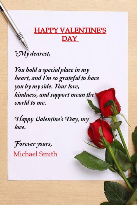 Valentine Love Letter Template | PosterMyWall