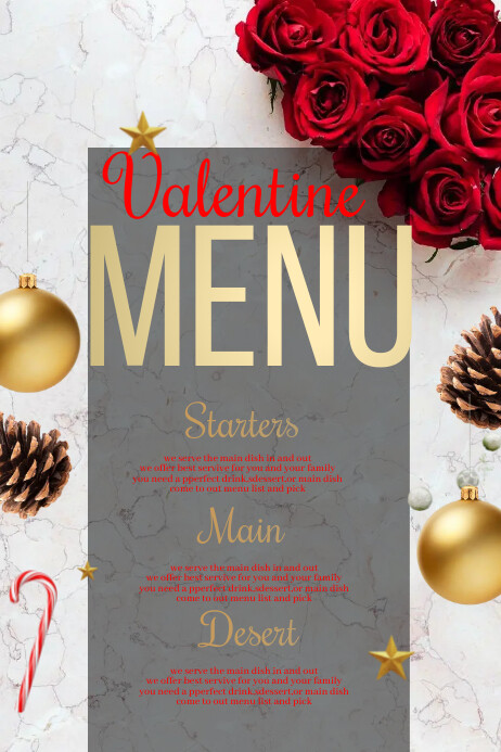 valentine menu Template | PosterMyWall