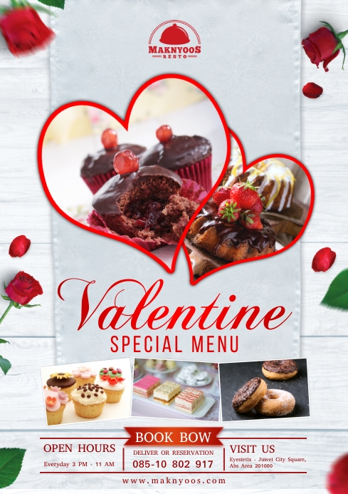 Valentine Menu Restaurant Template | PosterMyWall