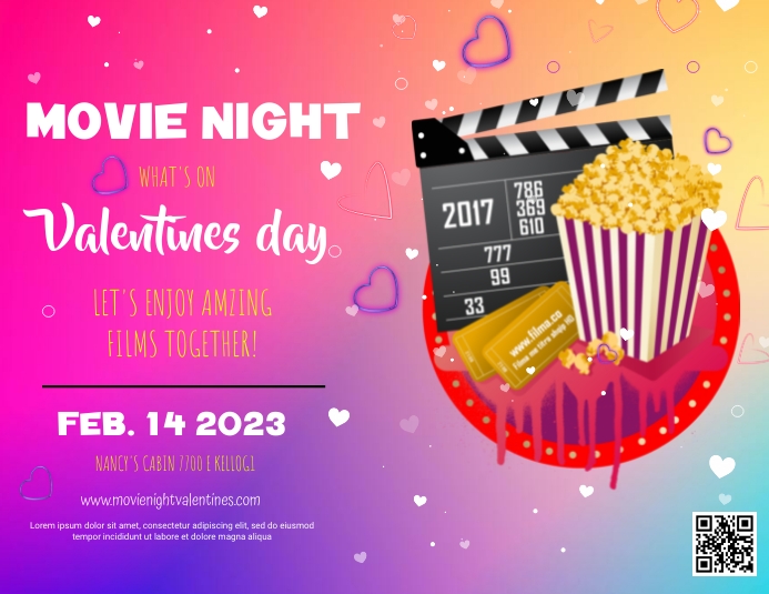Valentine Movie Night Template | PosterMyWall