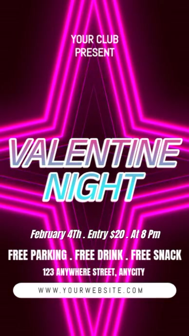 Valentine night party Template | PosterMyWall