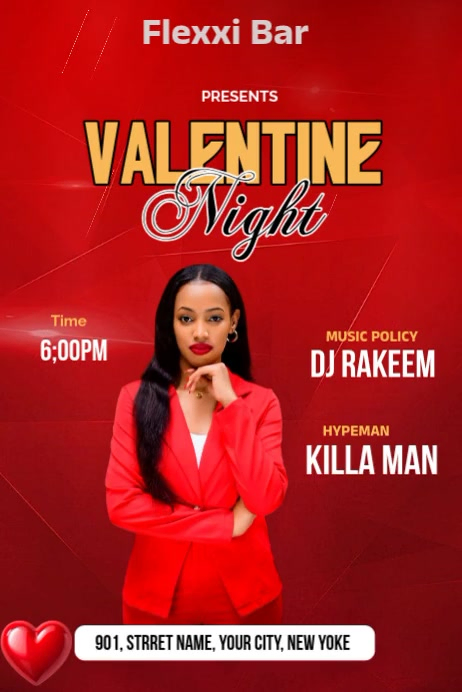 Valentine night Valentine party Template | PosterMyWall