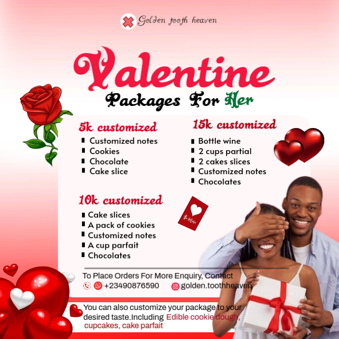 Valentine package for her Template | PosterMyWall