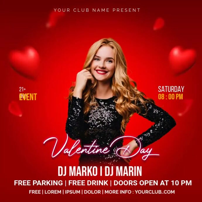 Valentine Party Template | PosterMyWall