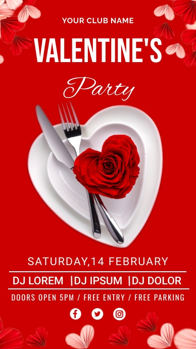 valentine party Template | PosterMyWall
